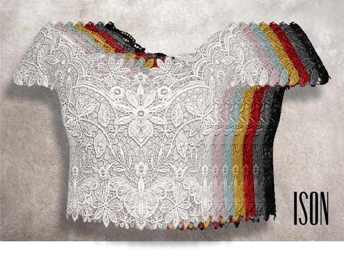 Second Life Marketplace - ISON - lace crop top (all colors)