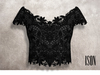 Second Life Marketplace - ISON - lace crop top (black)