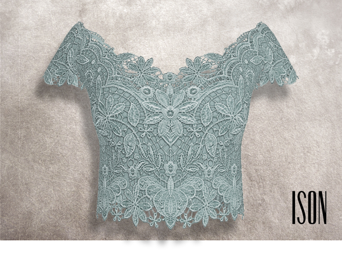 Second Life Marketplace - ISON - lace crop top (light blue)