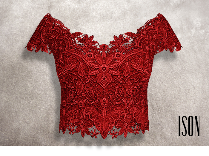 Second Life Marketplace - ISON - lace crop top (red)