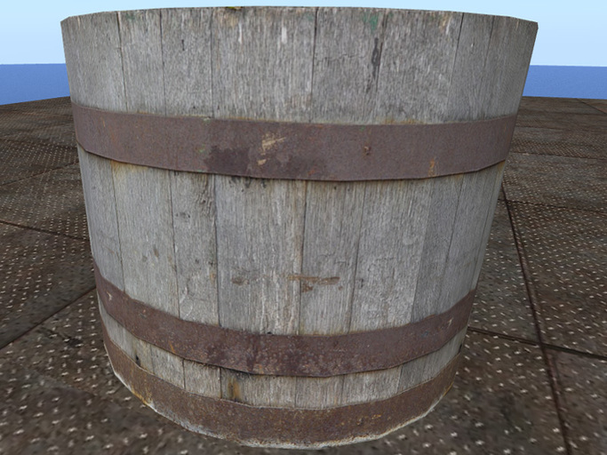 Second Life Marketplace - Almost a Wood Barrel, Antique Wooden Planter ...