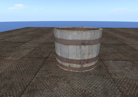 Second Life Marketplace - Almost a Wood Barrel, Antique Wooden Planter ...