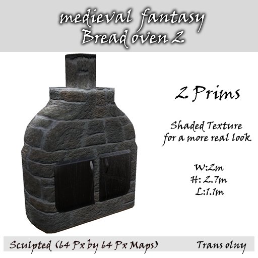 Second Life Marketplace - medieval fantasy Bread oven 2 (wood) BOX