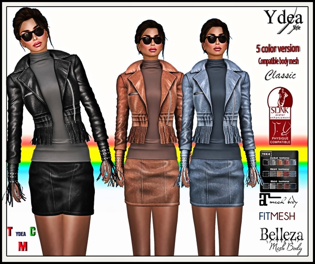Second Life Marketplace Ydea Krina Mini Leather Outfit