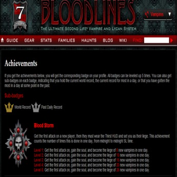 Second Life Marketplace - Bloodline Achievement Board updated