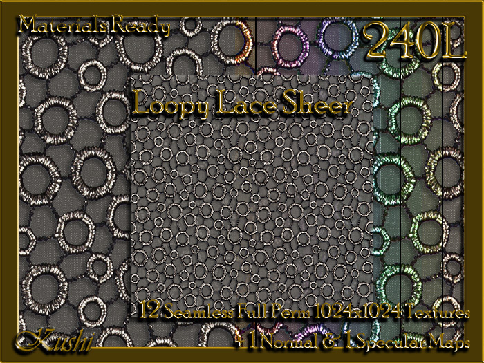 Second Life Marketplace - Loopy Lace Sheer Fabric Seamless Textures ...