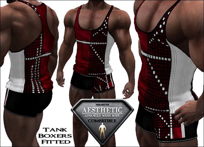 Second Life Marketplace - ONYX Aesthetic -Tank with matching boxers ...