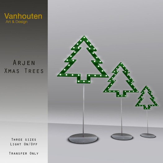 Second Life Marketplace - *Vanhouten* Arjen Xmas Trees Table Lamps