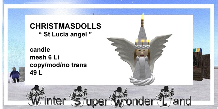 Second Life Marketplace - ChristmasDoll St LUCIA ANGEL CANDLE