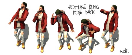 Second Life Marketplace - Hotline Bling Status Pose Pack