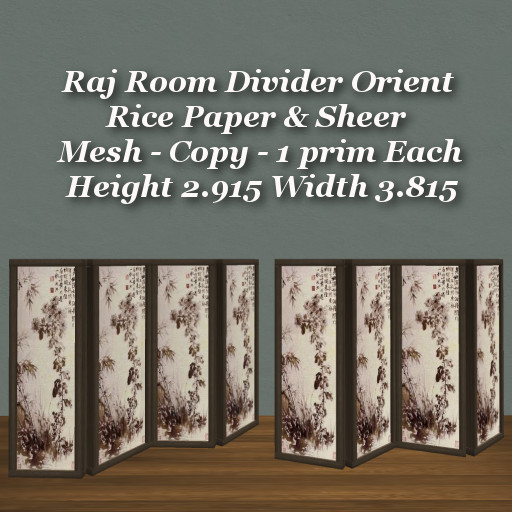 Second Life Marketplace - Raj Room Divider Orient & Sheer Screen