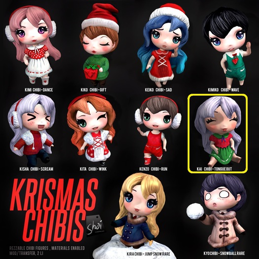 Second Life Marketplace - Krismas Chibis Kai Chibi TongueOut