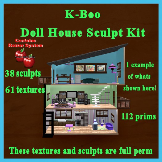 Second Life Marketplace - k-boo doll house sculpts boxed
