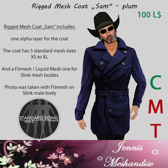Second Life Marketplace - *JM* Coat Sam plum