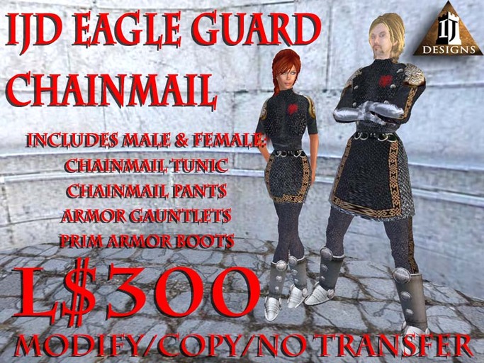 Second Life Marketplace - ~ ARMOR: IJD EAGLE GUARD CHAINMAIL for men ...