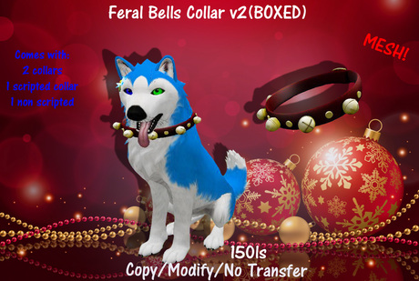 Second Life Marketplace - Feral Bells Collar v2(BOXED)