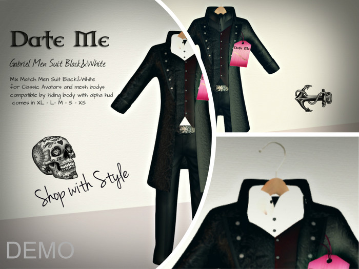 Second Life Marketplace - Date Me Gabriel Men Suit Demo
