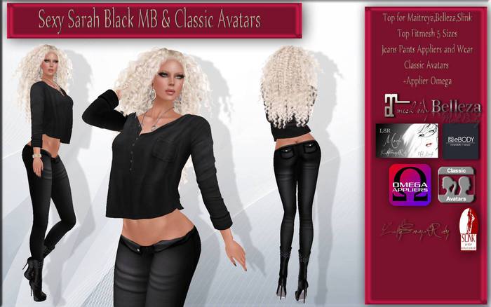 Second Life Marketplace - LSR - Sexy Sarah Black MB & Classic Avatars