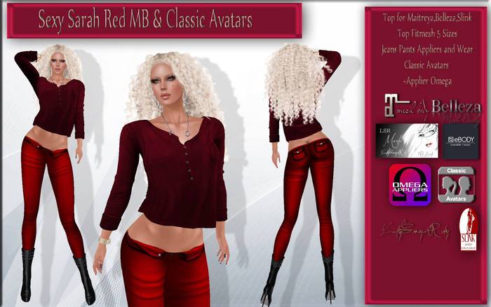 Second Life Marketplace - LSR - Sexy Sarah Red MB & Classic Avatars