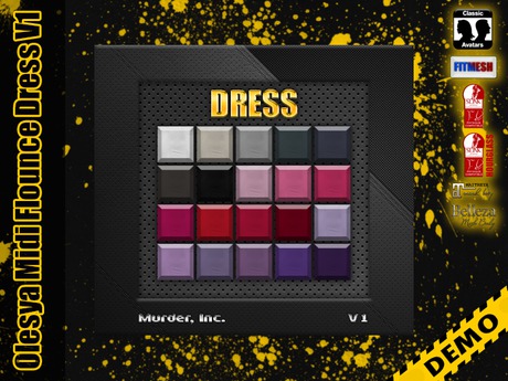 Second Life Marketplace - Olesya Midi Flounce Dress V1 [DEMO]