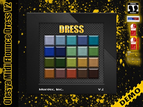 Second Life Marketplace - Olesya Midi Flounce Dress V2 [DEMO]