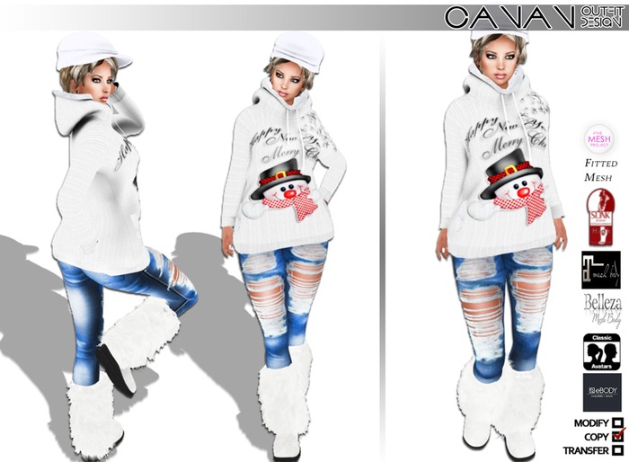 Second Life Marketplace Canan Outfit Snowflake 0101