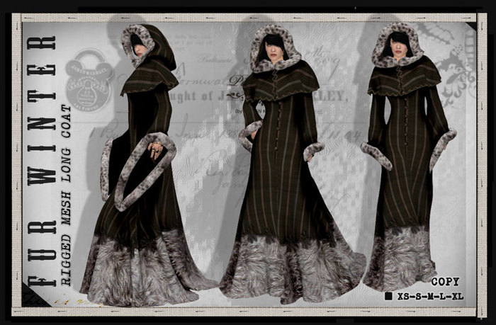 Second Life Marketplace - PIXEL BOX - Long Coat Fur Winter