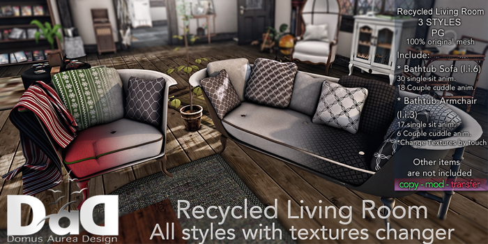 Second Life Marketplace - Recycled Living Room All Styles - PG