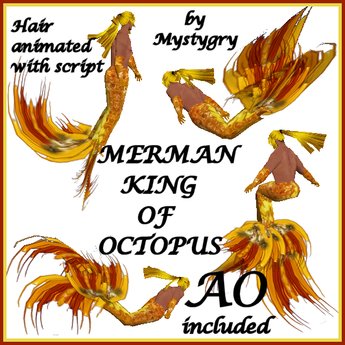 Second Life Marketplace - Merman "King of octopus " hair animated with ...