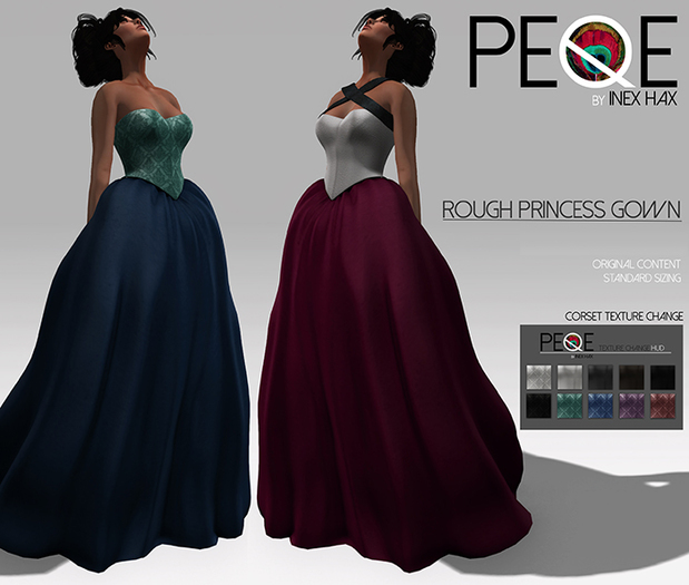 Second Life Marketplace - PEQE - Rough Princess Gown_ DEMO