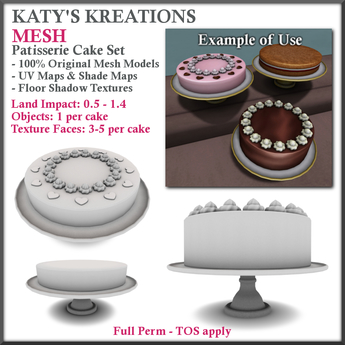 Second Life Marketplace - Full Perm Mesh Cakes, Mesh Patisserie Cakes ...