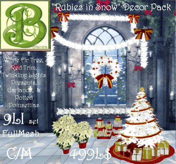 Second Life Marketplace - Full Snow Rubies Decor Set v2 Realistic ...
