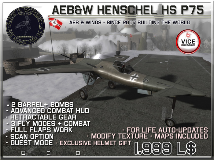 Second Life Marketplace - AEB&W Henschel HS P75 2.7
