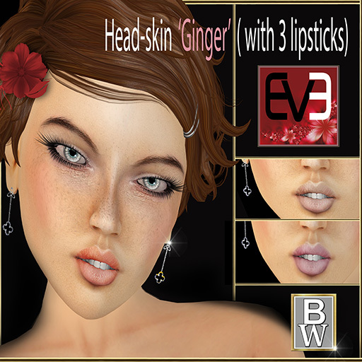 Second Life Marketplace - Head-skin Ginger (3 lipsticks) for EVE