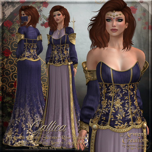 Second Life Marketplace - {AS} Gallica: Purple, Fitmesh Medieval ...