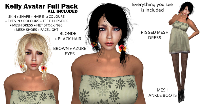 Second Life Marketplace - Dollarbie R - Complete Avatar Female + Outfit ...