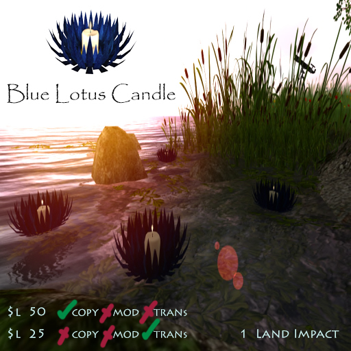 Second Life Marketplace - O.C.D. - Blue Lotus Candle COPY