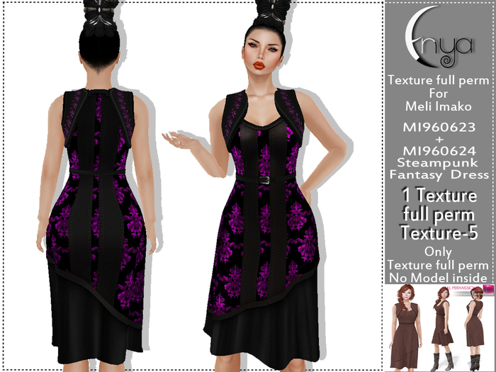 Second Life Marketplace - Enya-Texture-Steampunk Fantasy Dress-Texture-5