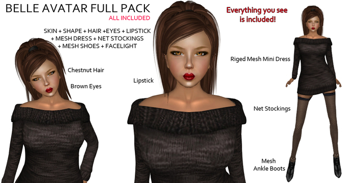 Second Life Marketplace - Dollarbie S - Complete Avatar Female + Outfit ...