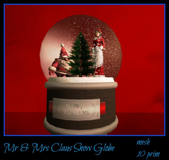 Second Life Marketplace - ImagiNits Mr & Mrs Claus Snow Globe