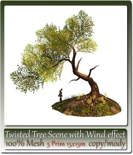Second Life Marketplace - Mesh Twisted Tree Scene with Wind effect 5 ...