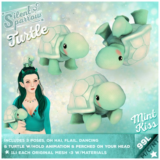 Second Life Marketplace - (Mintkiss) Turtles! Mesh Plush Friends ...