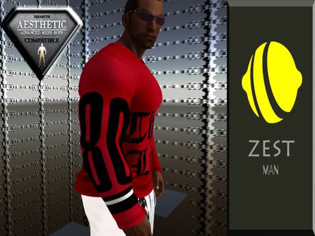 Second Life Marketplace - ZEST MAN AESTHETIC red THUG LIFE LONG SLEEVE ...
