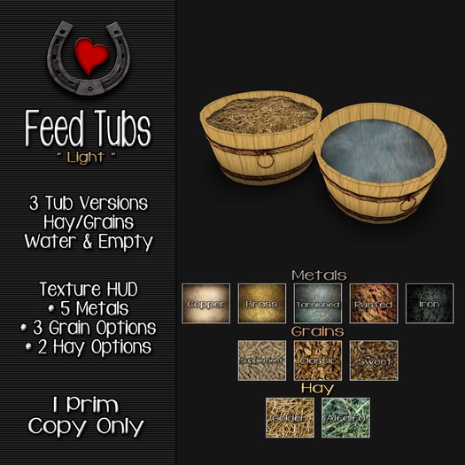 Second Life Marketplace - .Hoof Hearted. Feed Tub {Light}