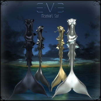 Second Life Marketplace - ETHEREAL Mermaid Suit Silver