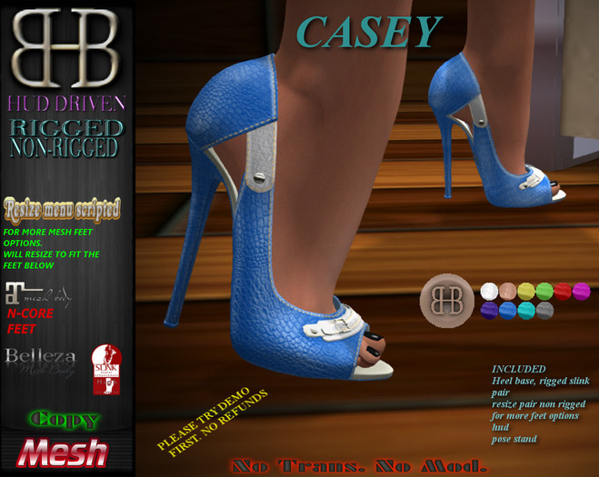 Second Life Marketplace Bhb Casey White Base Light Leather Hud Heels