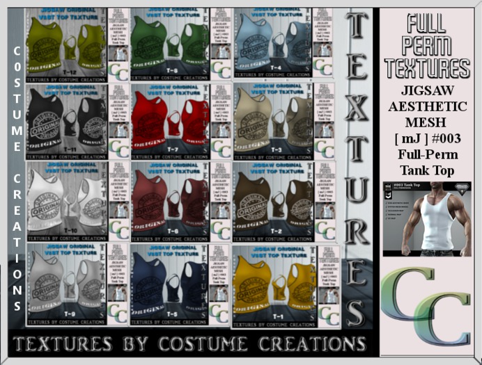 Second Life Marketplace - JIGSAW ORIGINAL VEST TEXTURE MULTI PACK FULL ...