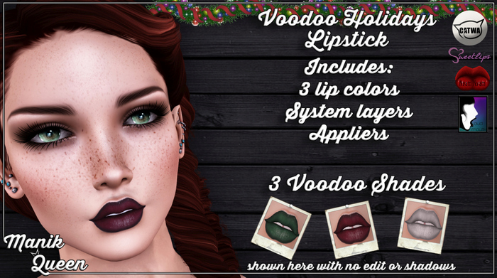 Second Life Marketplace - MANIK QUEEN - Voodoo Holidays Lipstick