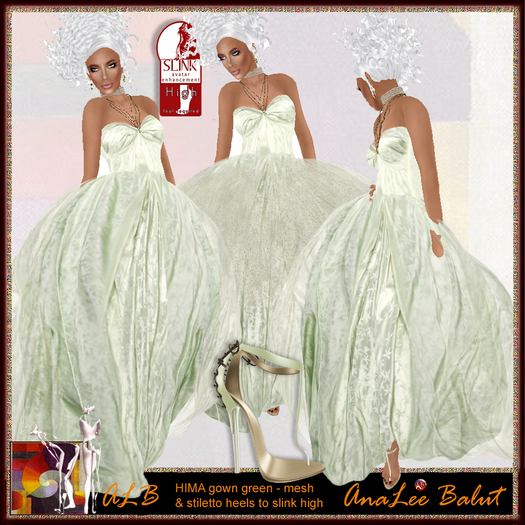 Second Life Marketplace - ALB HIMA gown green & heel to slink AnaLee ...