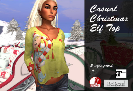Second Life Marketplace - S~C~G Casual Christmas Elf Top